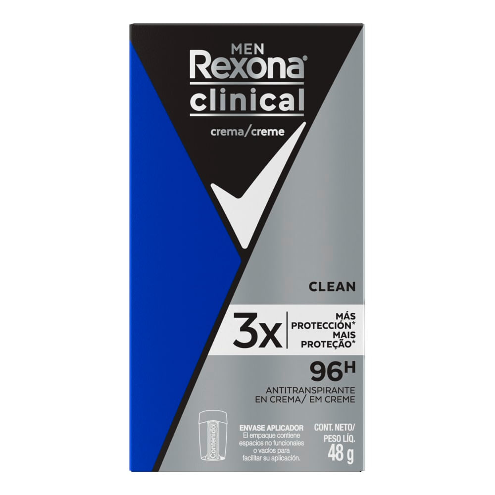 Antitranspirante masculino Rexona crema Clinical x 48 gr - farmacityar