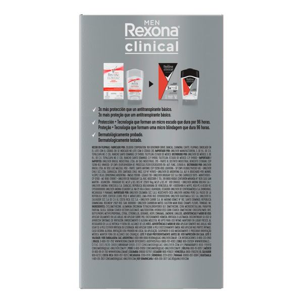 Desodorante Rexona Ap Clinical Men Solid Sport Barra x 48 gr - farmacityar