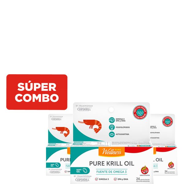 Combo Capskrill Sumplemento Dietario Omega 3 Aceite de Krill x 3 un x ...