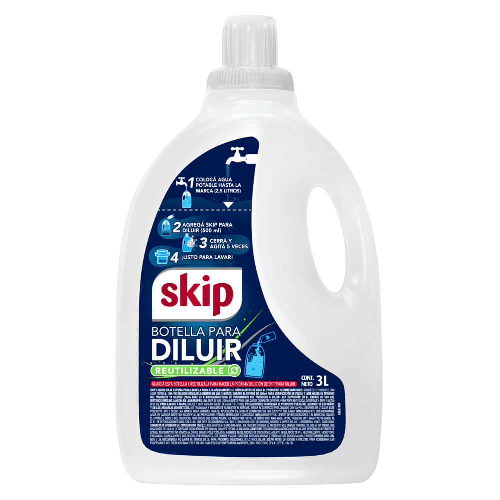Jabón Líquido Skip Bio Enzimas Diluible Botella 3 l x 500 ml - farmacityar