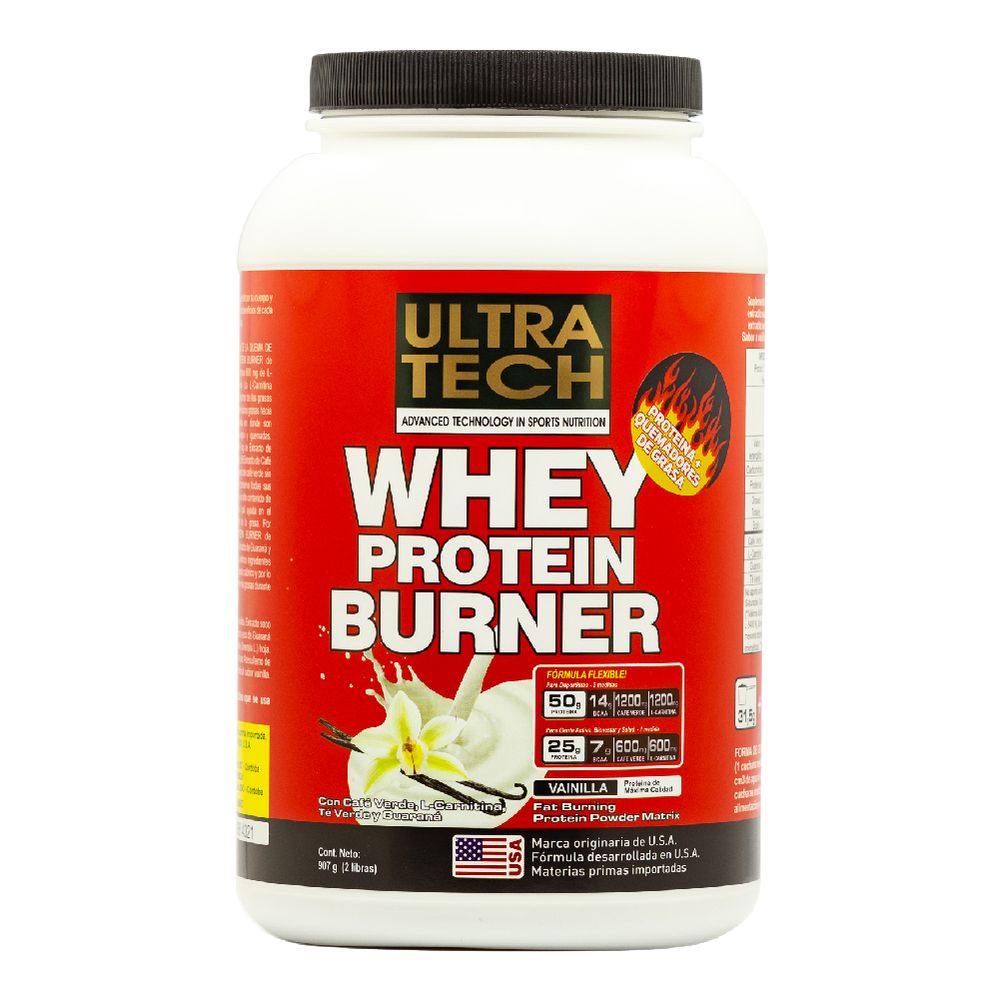 Suplemento Dietario Ultra Tech Whey Protein Burner sabor vainilla x 907 ...