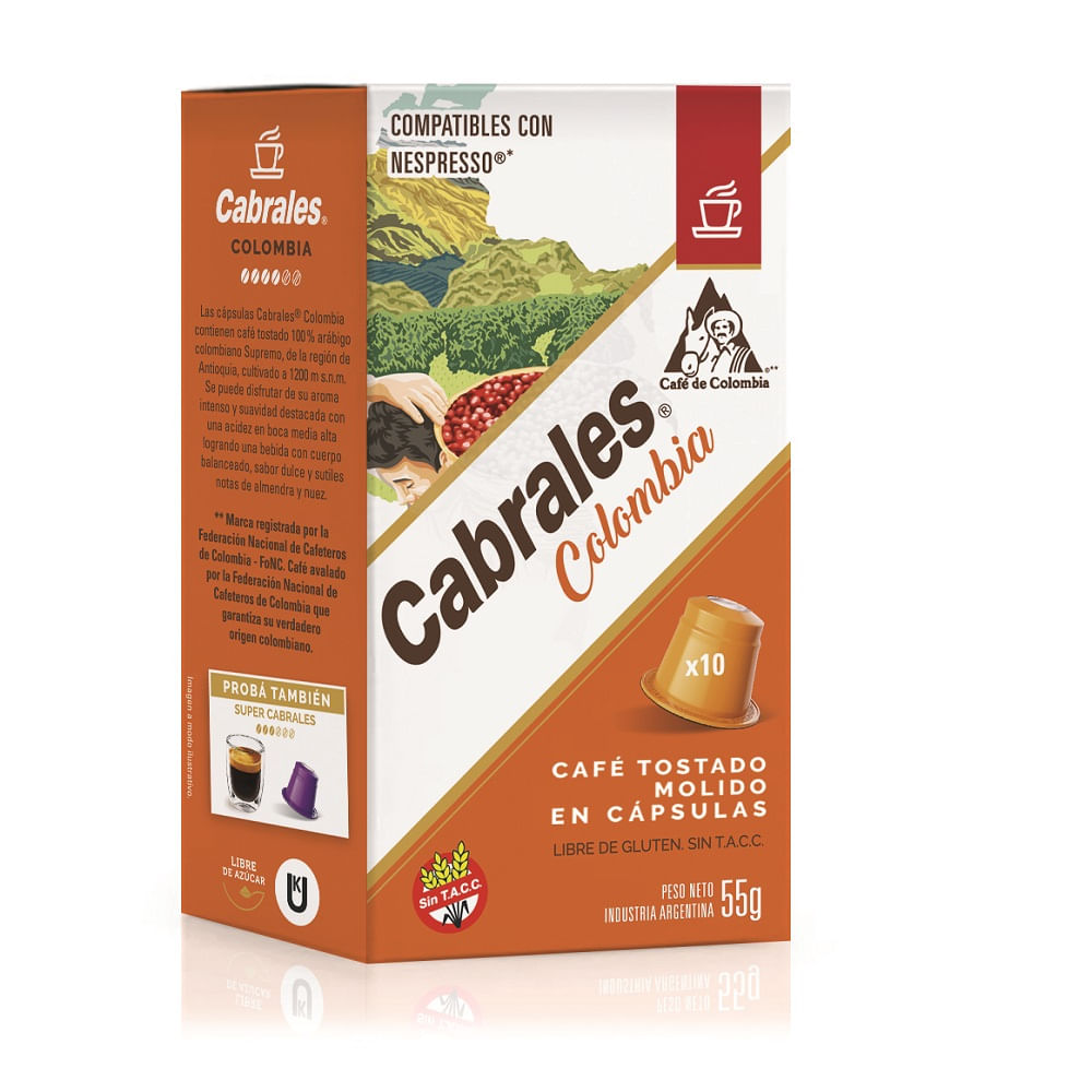 Café Cabrales Nespresso Colombia x 10 cápsulas - farmacityar