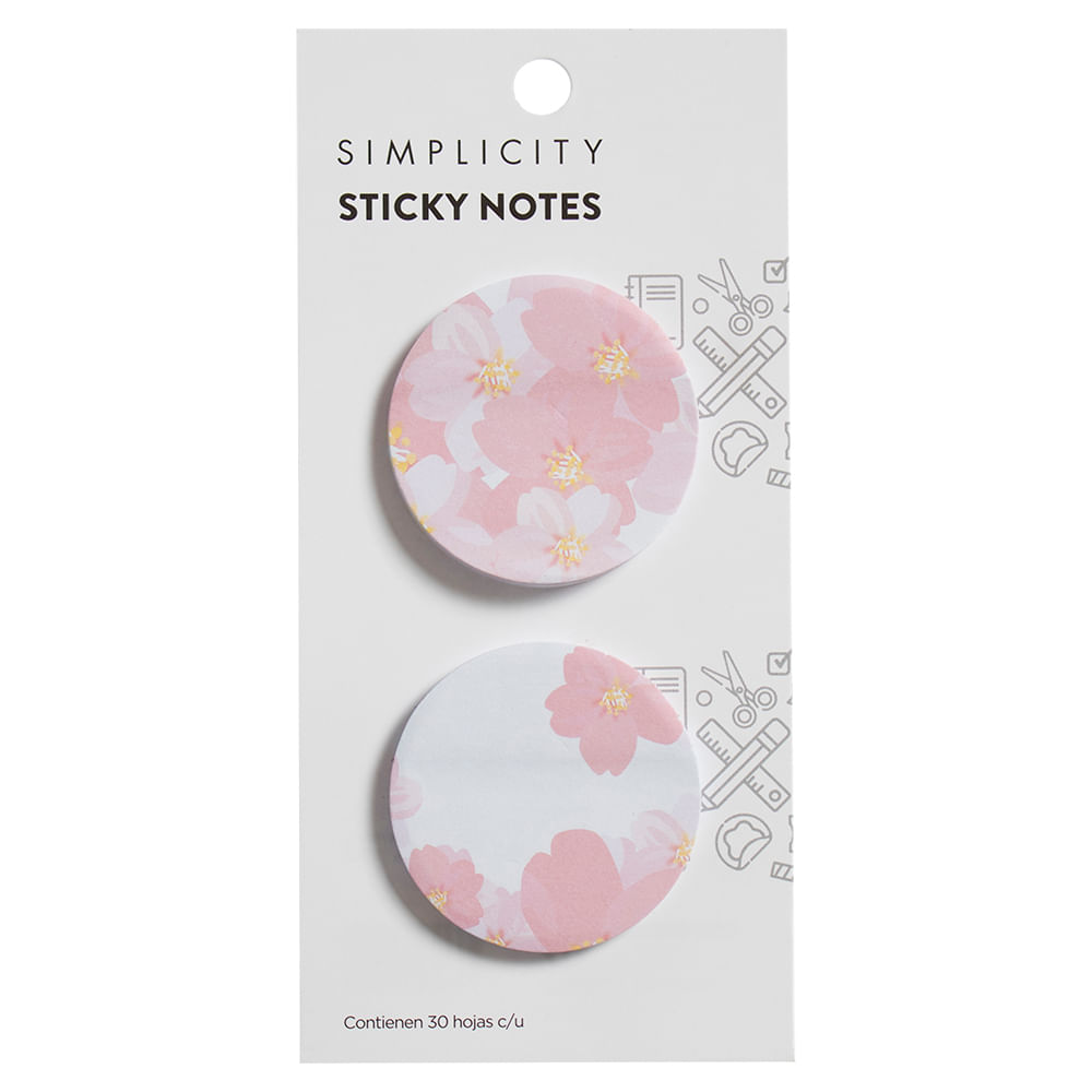 Notas Adhesivas Simplicity Sakura Redondo x 2 un - farmacityar