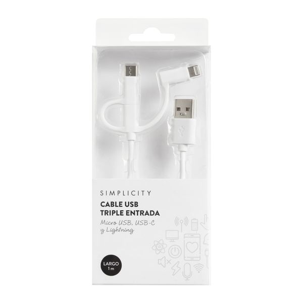 Cable USB Simplicity Entrada Micro USB - farmacityar