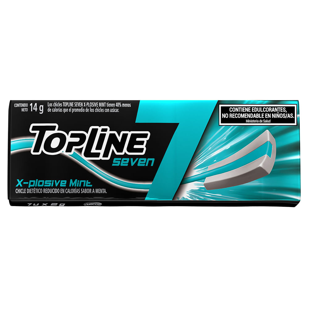 Chicles Topline 7 Xplosive Mint sin Azúcar x 14 g - farmacityar