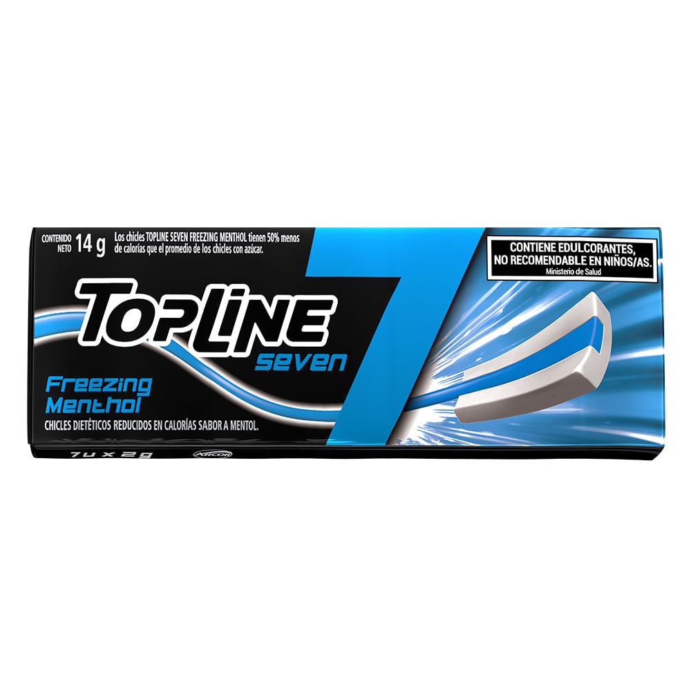 Chicles Topline 7 Xplosive Mint sin Azúcar x 14 g - farmacityar