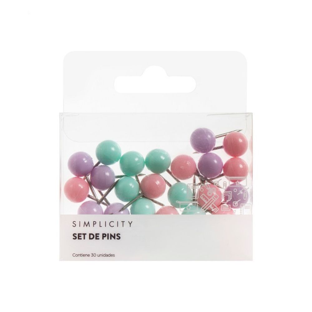 Set Simplicity Pins de Colores x 30 un - farmacityar