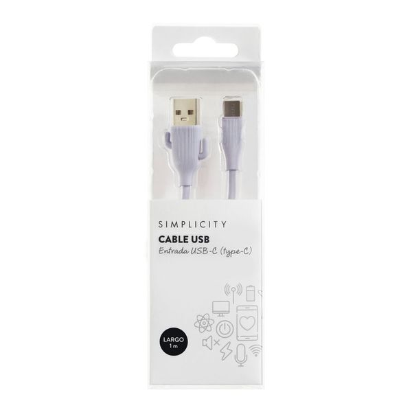 Cable Usb Simplicity Entrada USB-C Type-C Rosa - farmacityar