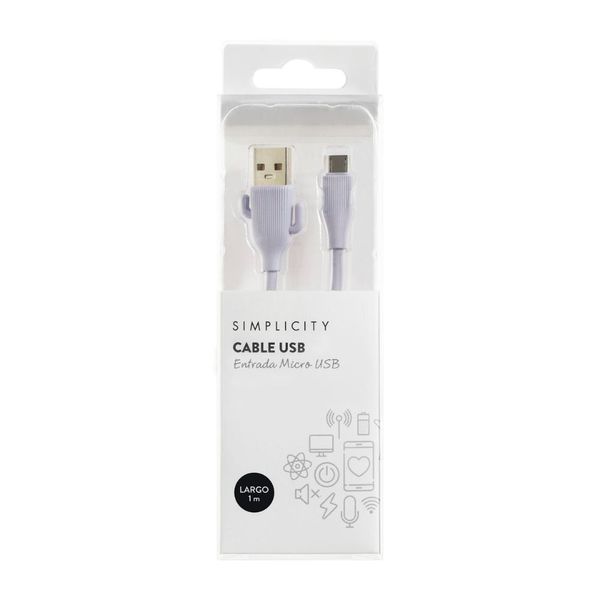 Cable Usb Simplicity Entrada USB-C Type-C Rosa - farmacityar