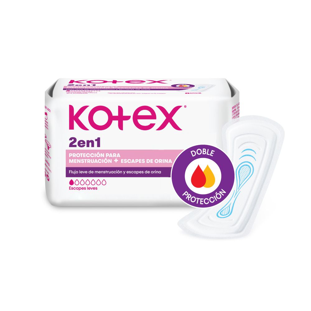 Protectores Diarios Kotex 2 en 1 x 20 un - farmacityar